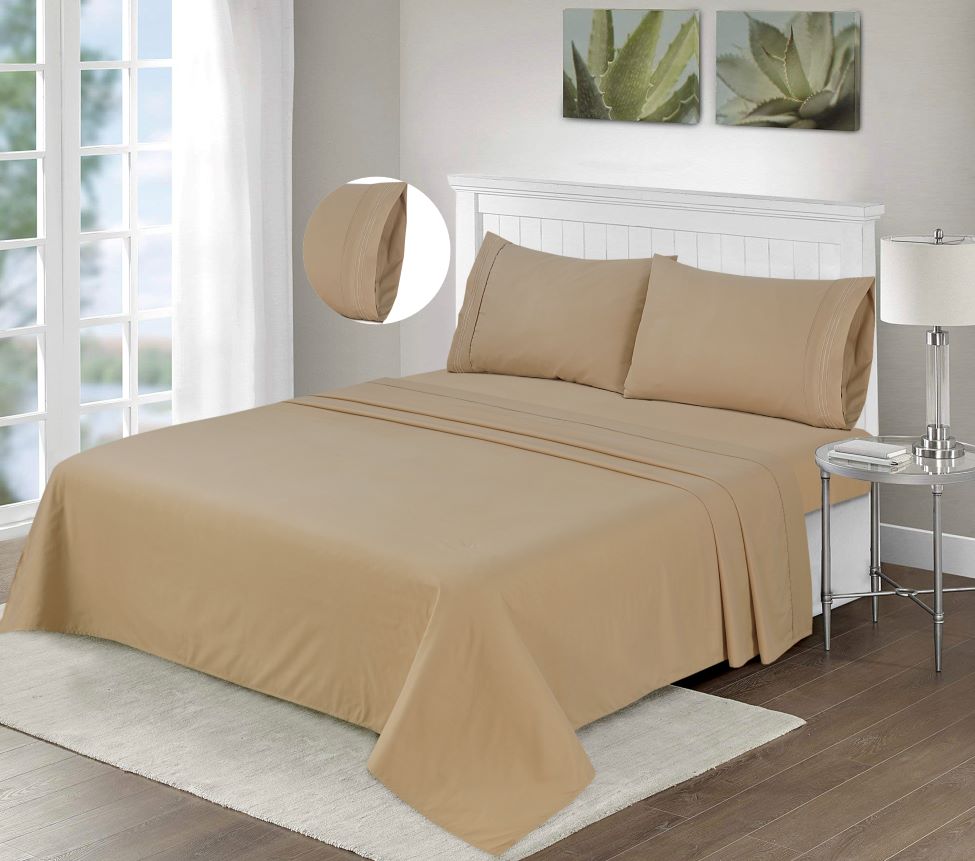 Ultra Soft 100% Microfiber 90gsm 3 Pcs Embroidered Bed Sheet Sets ...